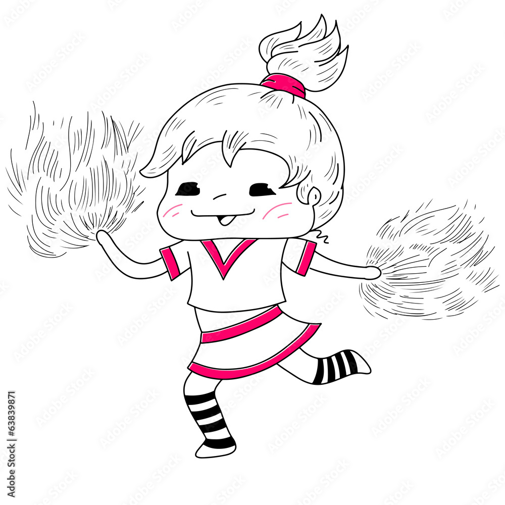 Cartoon cheerleader Stock Vector | Adobe Stock