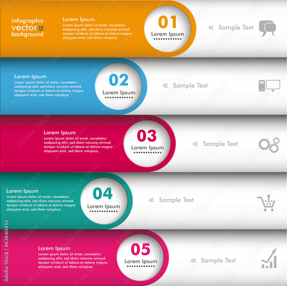 Infographic 5 Lines Circle Holes Stock Vector | Adobe Stock