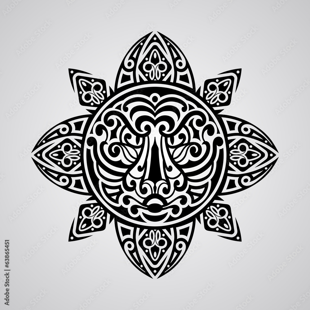 vector sun with tiger face in the centre Stock Vector | Adobe Stock