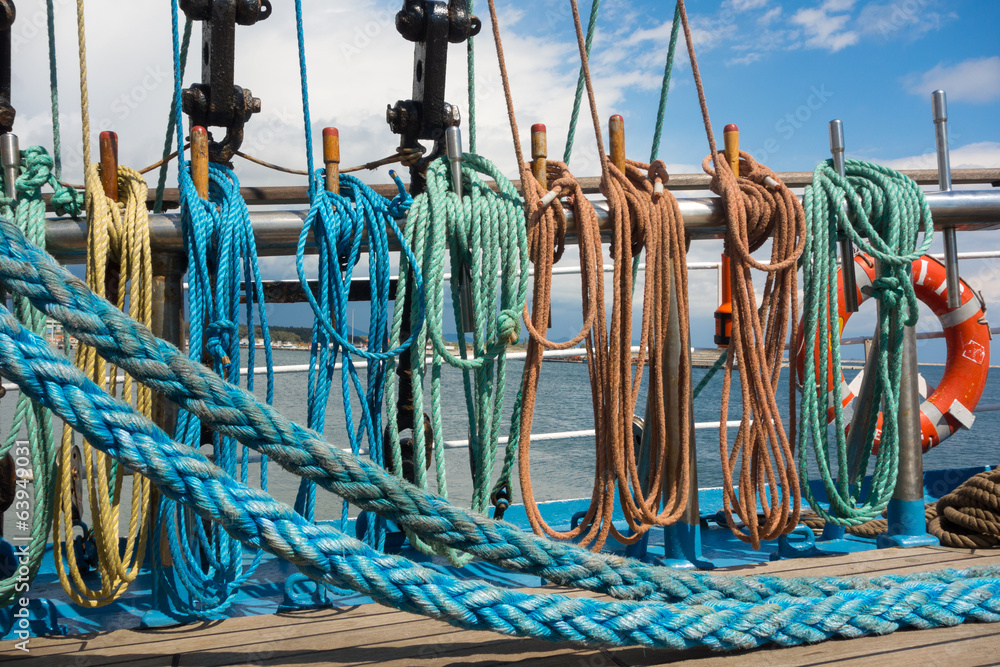 Elements of equipment of a sailing cruise ship Stock Photo | Adobe Stock