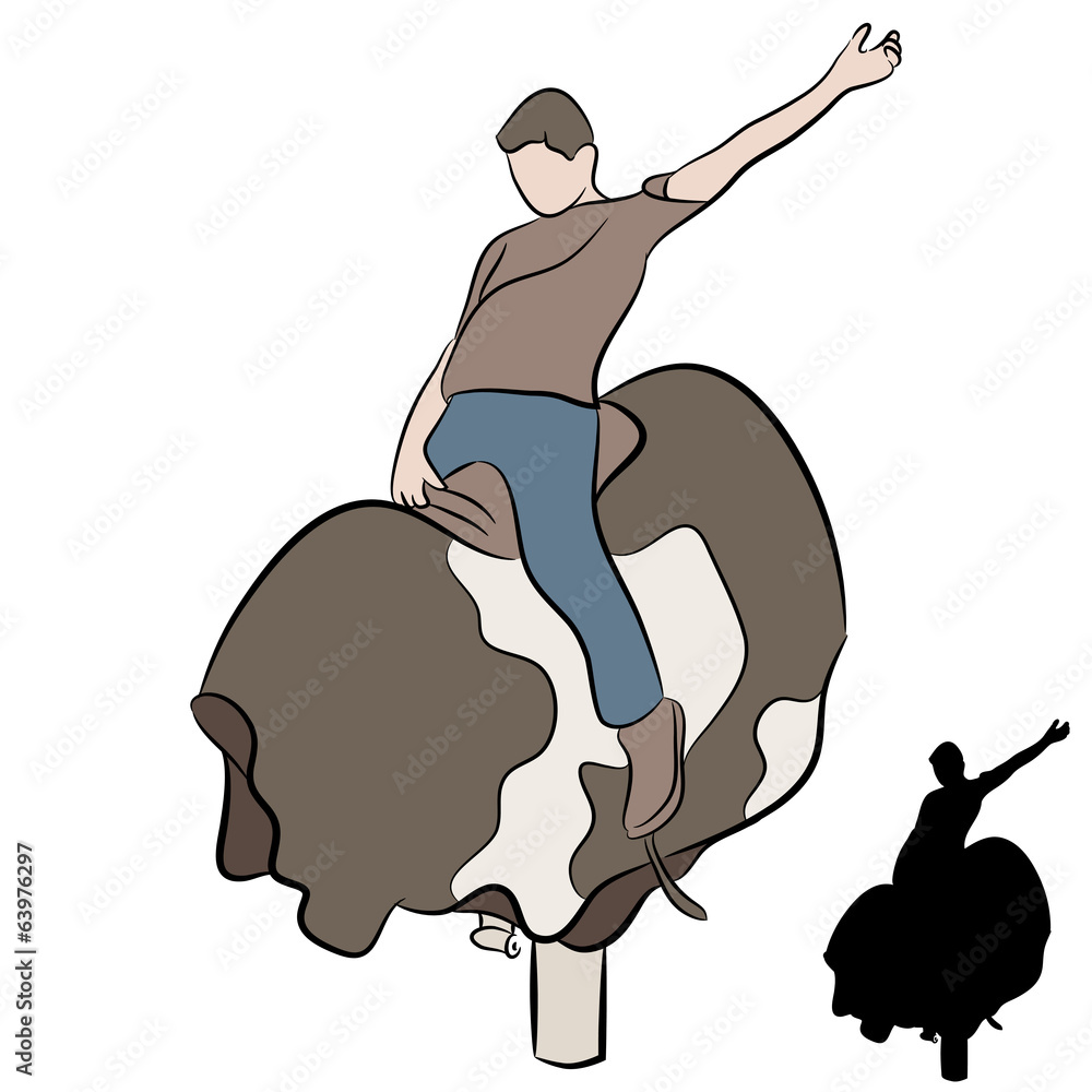 Man Riding Mechanical Bull Stock Vector | Adobe Stock