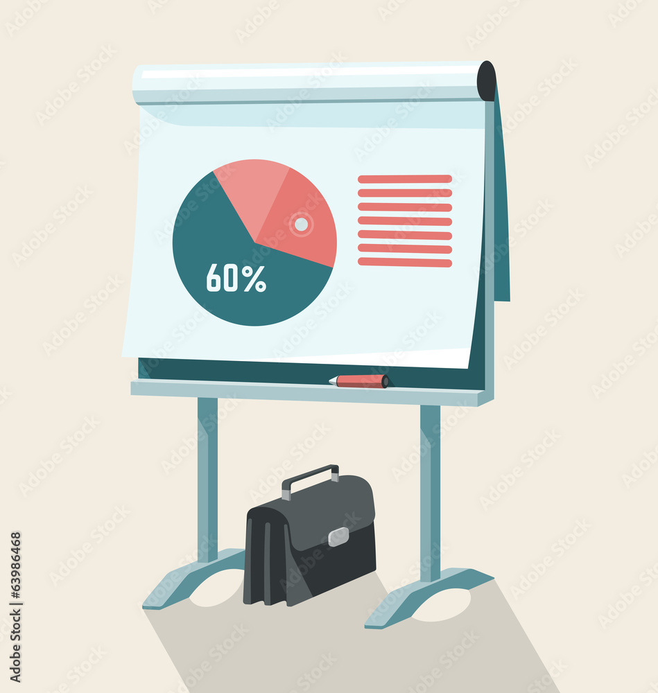 Flip Chart With Pie Graph Stock Vector | Adobe Stock