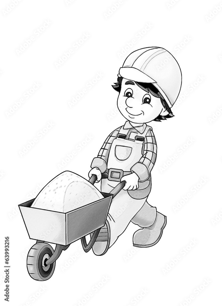 Construction Worker Clip Art Black And White