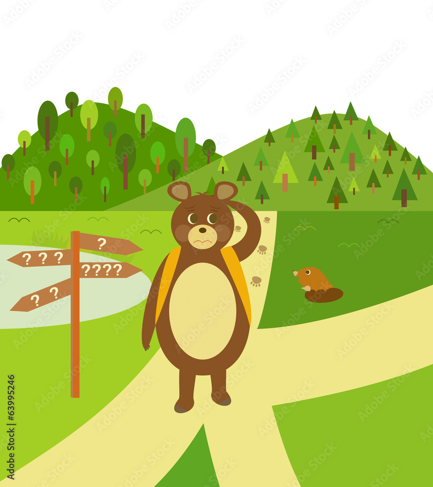 Fork in the road Stock Illustration | Adobe Stock