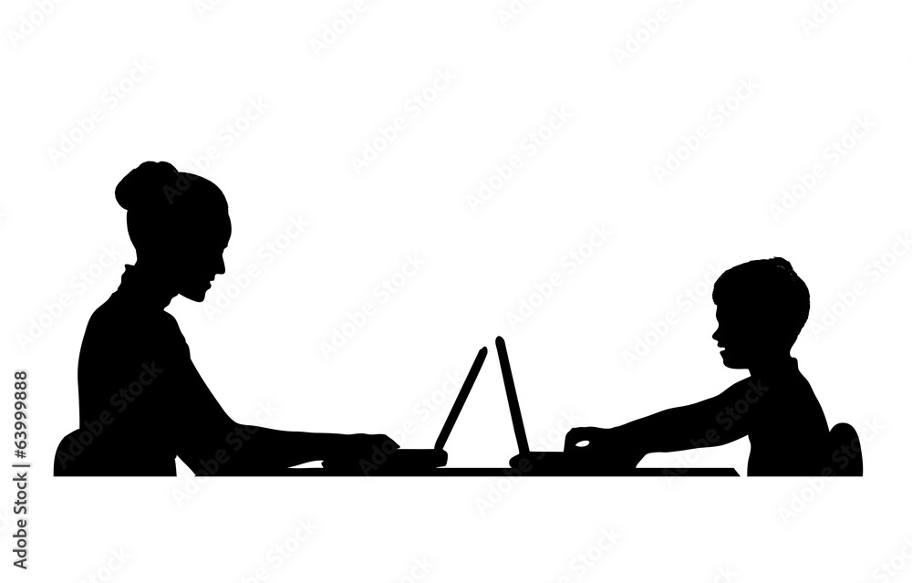 Person At Computer Silhouette