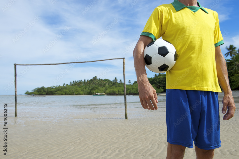 Soccer Player Brazilian Beach Football Pitch Stock Photo | Adobe Stock