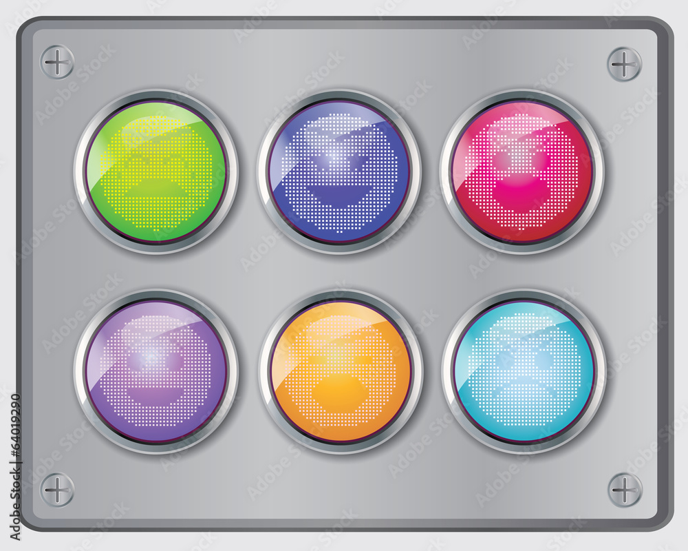 Vector set of glossy switch face emoticons. Stock Vector | Adobe Stock