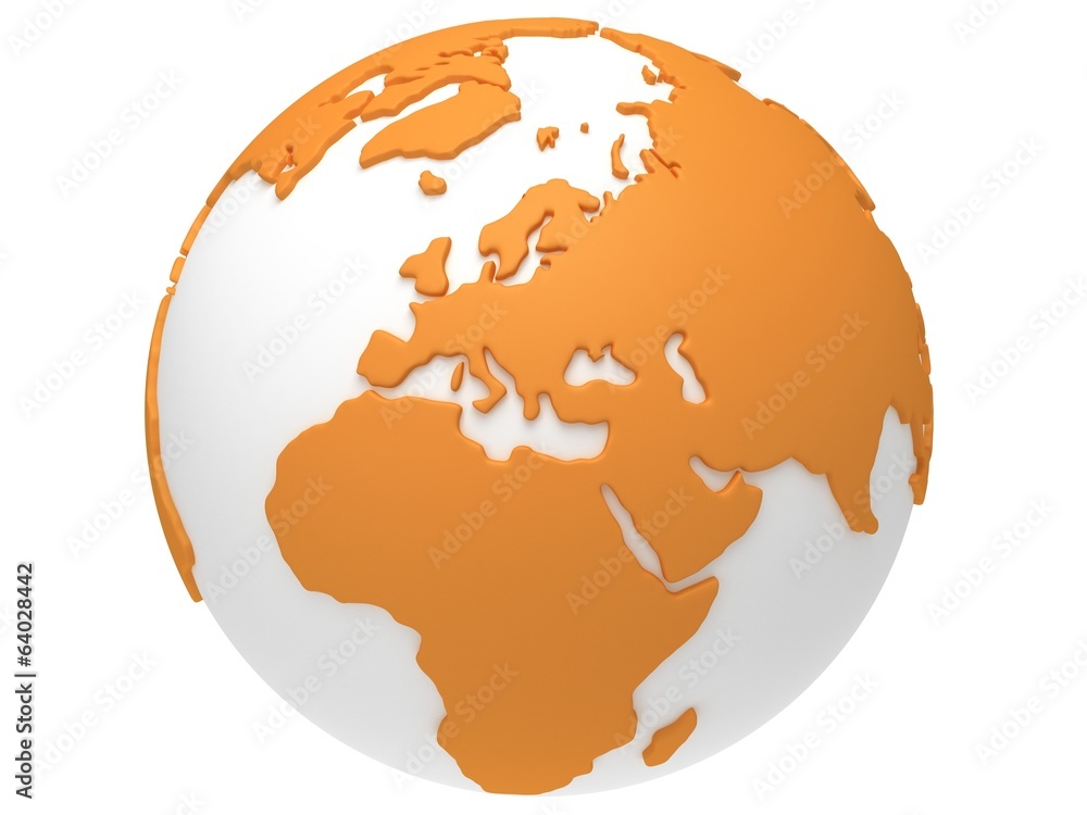 Earth planet globe. 3D render. Europe view. Stock Illustration | Adobe ...