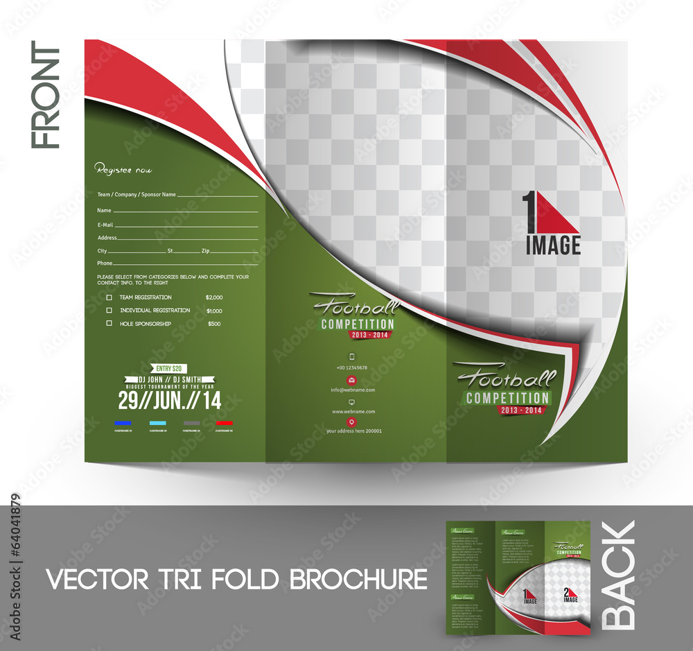 Football Competition Tri-Fold Brochure Design. Stock Vector | Adobe Stock
