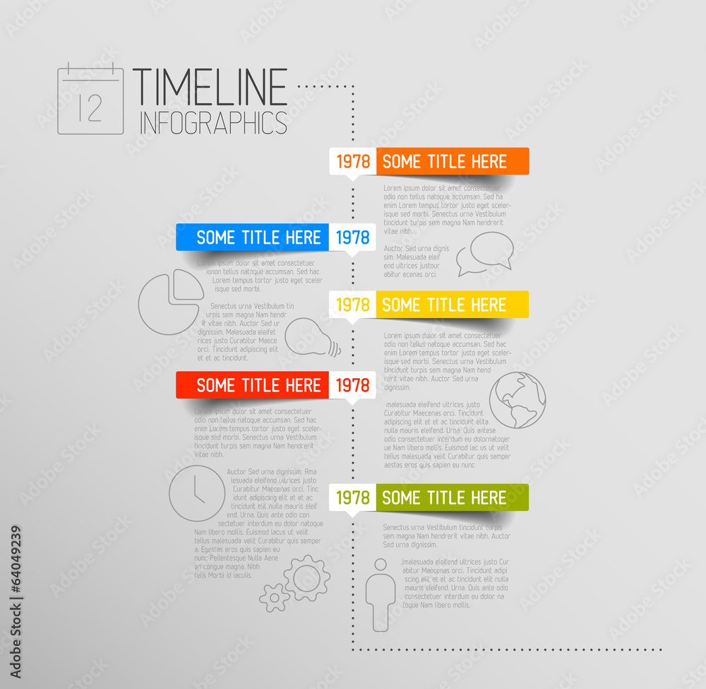 Infographic timeline report template with rounded labels Stock Vector ...