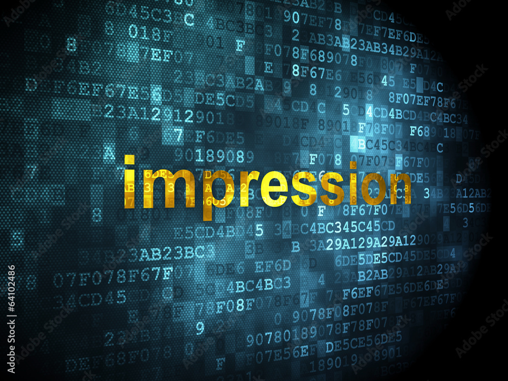Marketing concept: Impression on digital background Stock Illustration ...