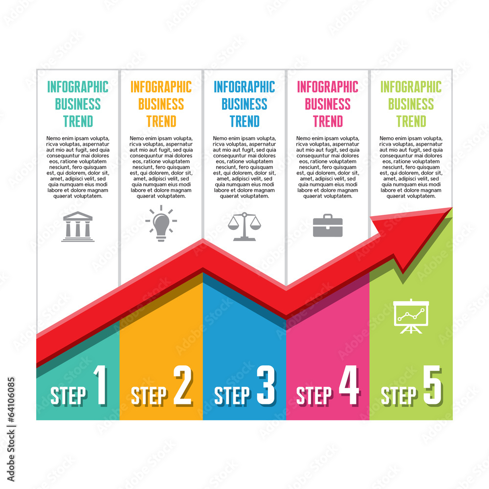 Infographic Concept - Business Trend Illustration Stock Vector | Adobe ...