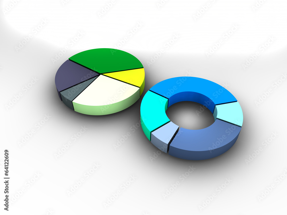 data shown as 3d rendered pie charts Stock Illustration | Adobe Stock