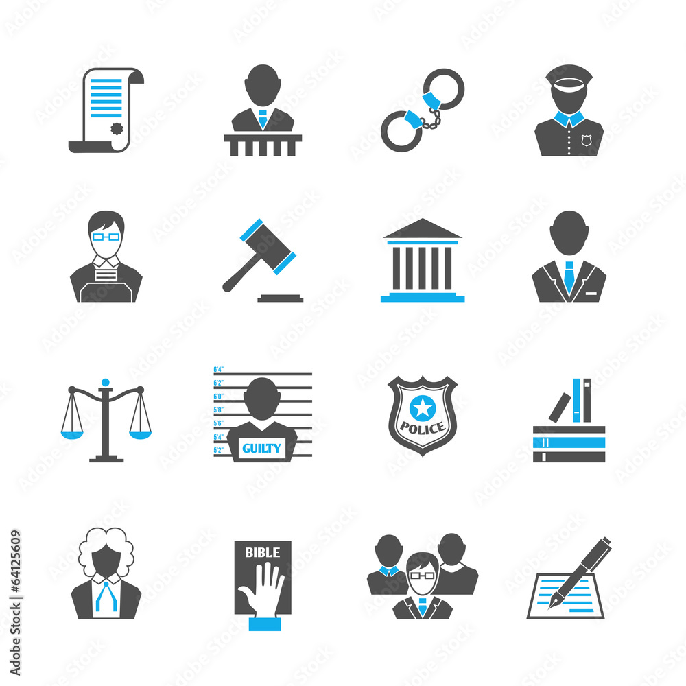 Law icons set Stock Vector | Adobe Stock