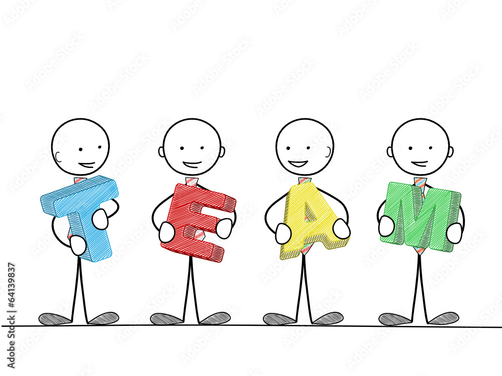 STICKMEN “TEAM” (teamwork collaboration partnership management) Stock ...