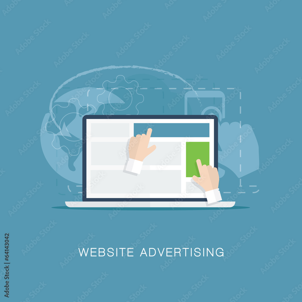 Flat website banner advertising vector illustration concept Stock ...