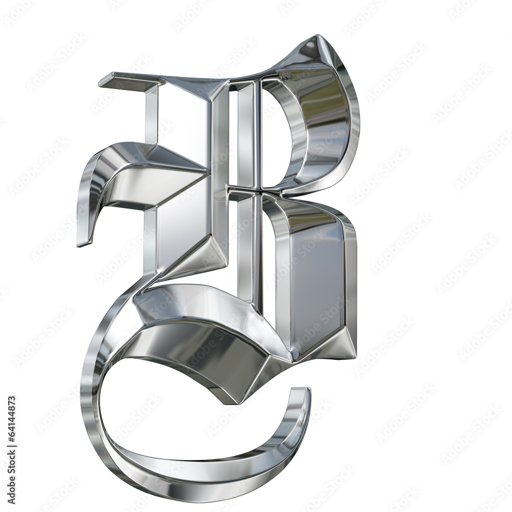 Metallic patterned letter of german gothic alphabet font. Letter Stock ...