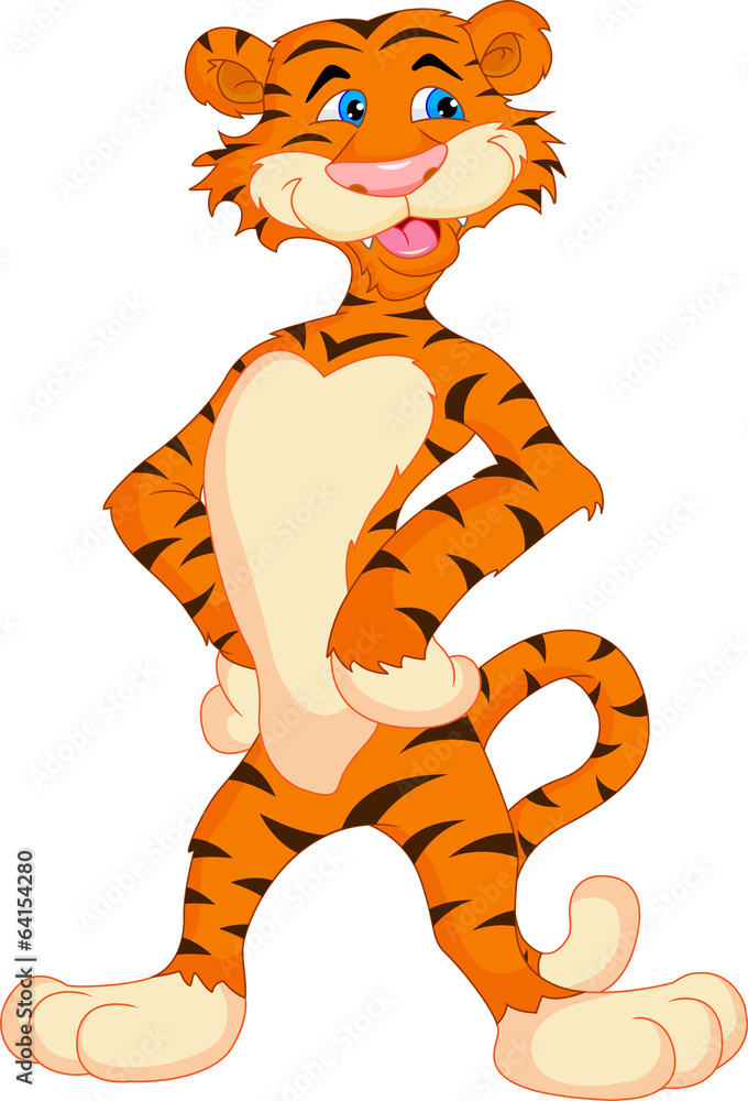 cute tiger cartoon Stock Vector | Adobe Stock