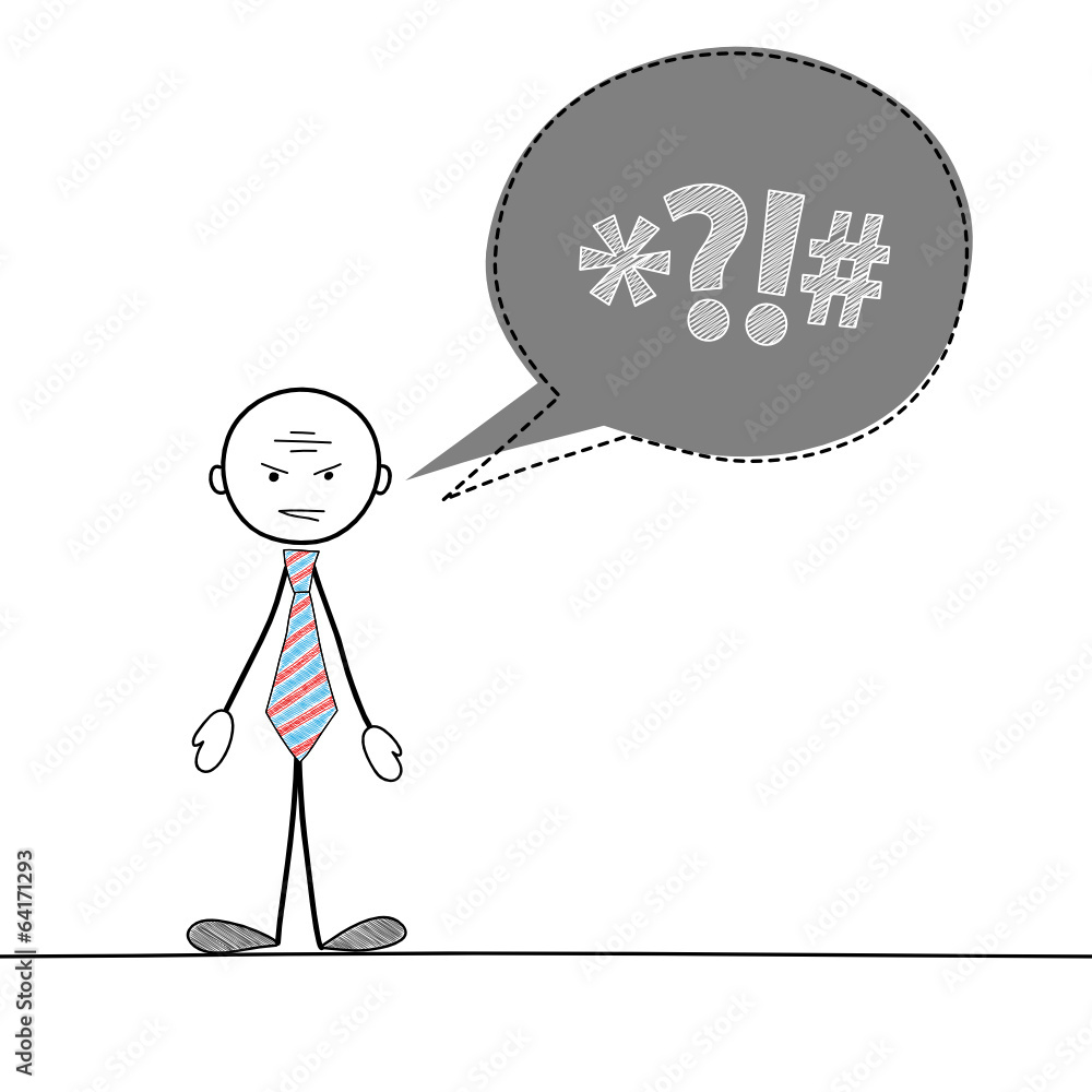 STICKMAN SWEARING (stress angry depressed work office) Stock Vector ...