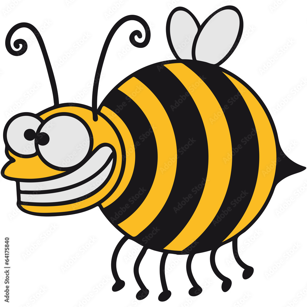Lustige Dicke Verrückte Biene Stock-Illustration | Adobe Stock