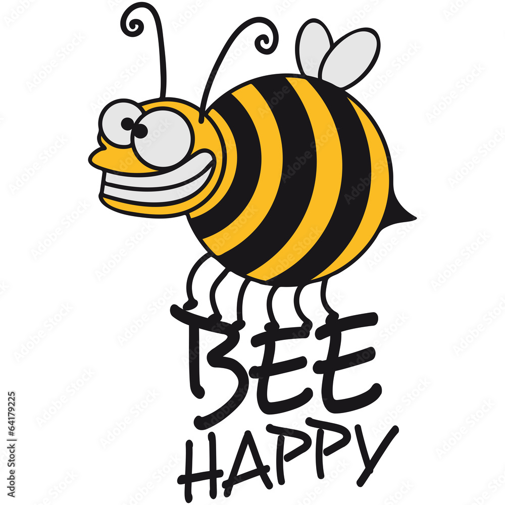 Dicke Verrückte Biene Bee Happy Stock-Illustration | Adobe Stock