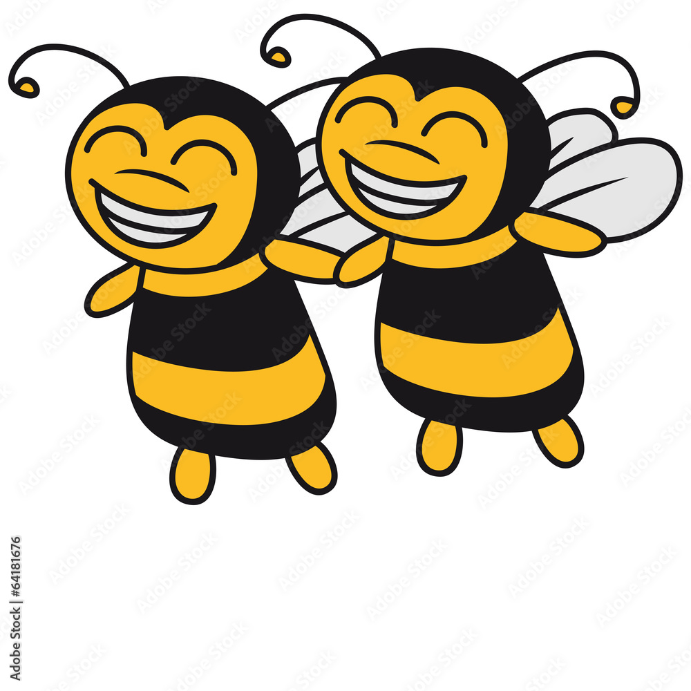 2 Kleine Bienen Freunde Stock-Illustration | Adobe Stock