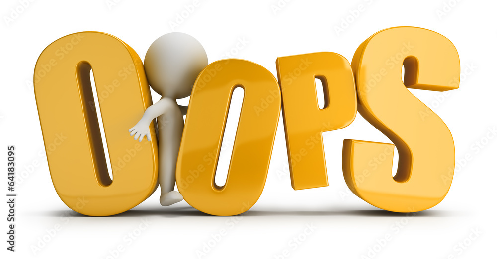 Poster 3d small people - oops concept – Tableau | Europosters