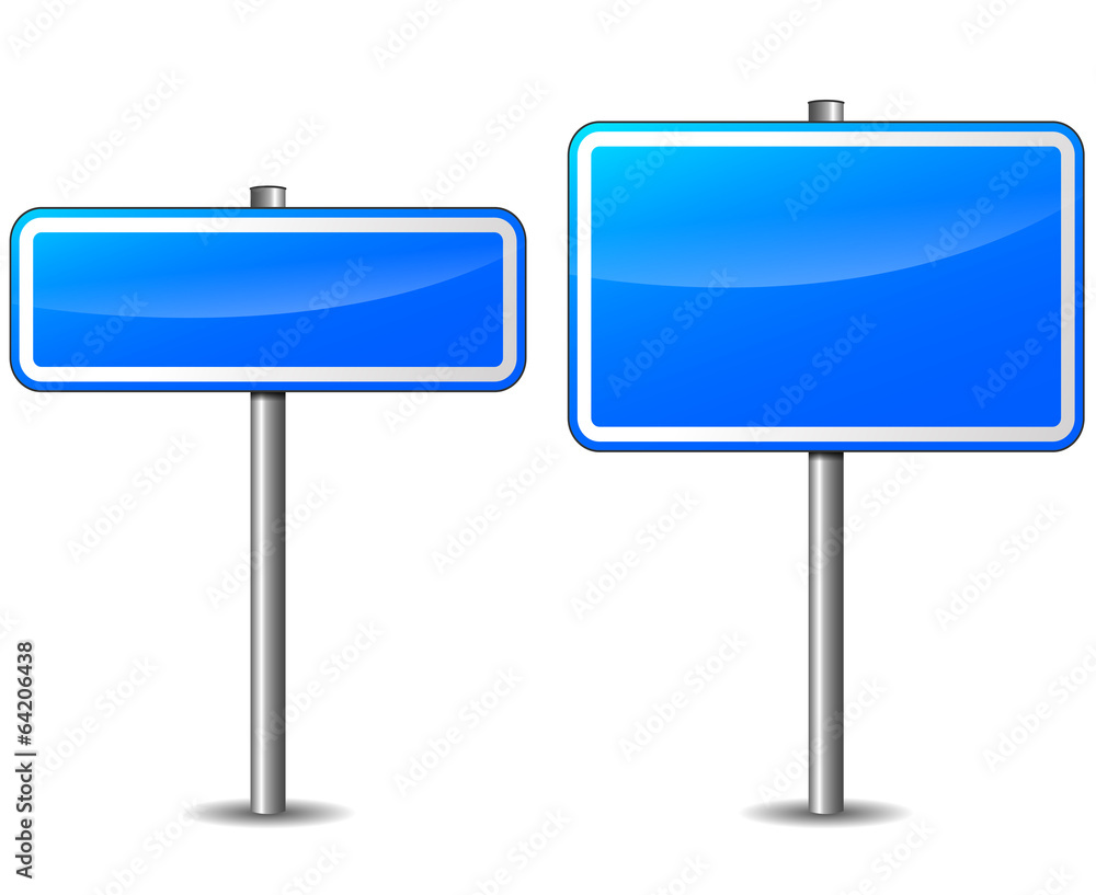 Vecto blue rectangular road signs Stock Vector | Adobe Stock