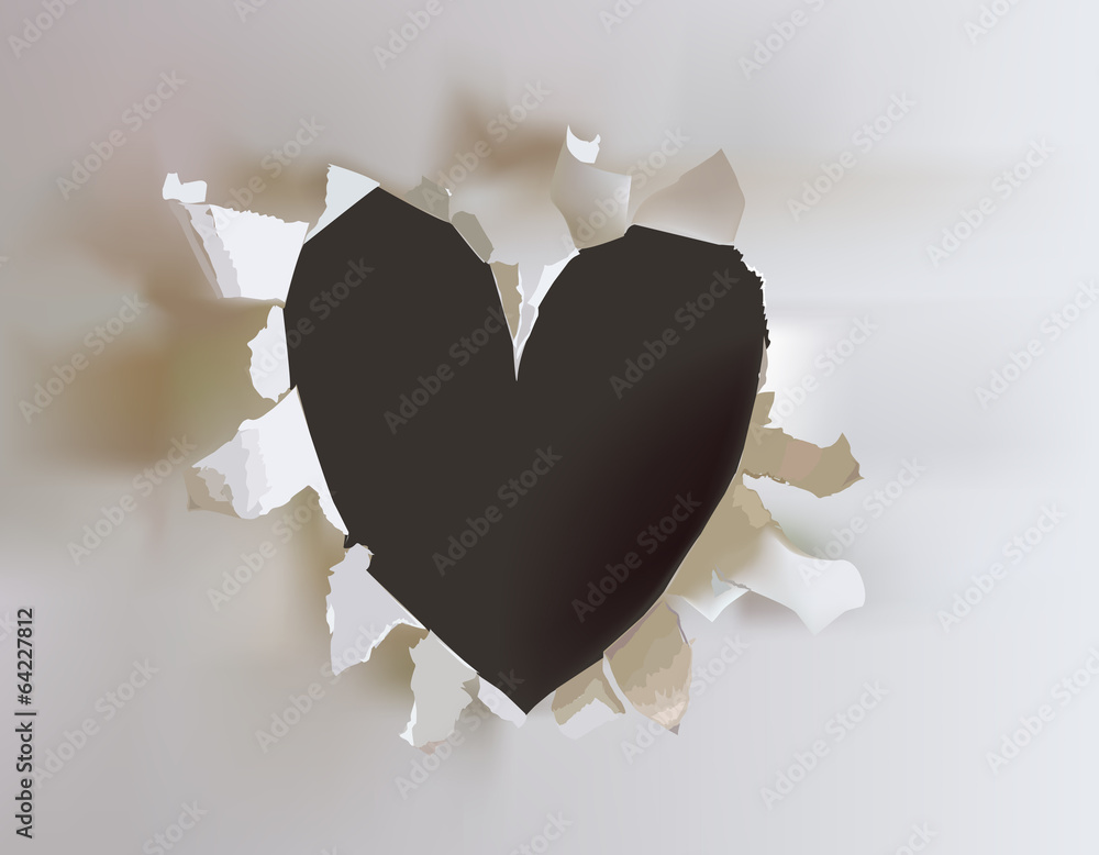 Ripped paper heart, symbols collection Stock Illustration | Adobe Stock