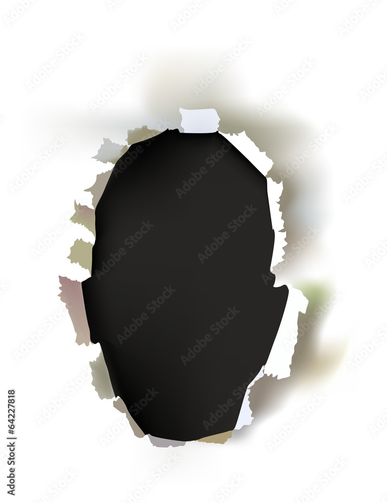 ripped paper head symbol and bubble for text Stock Illustration | Adobe ...
