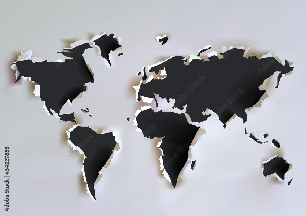 Ripped paper map Stock Illustration | Adobe Stock