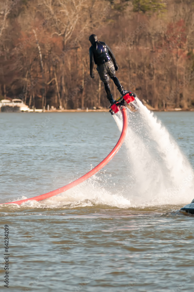 extreme sports of water jetpack flyboarding Stock Photo | Adobe Stock