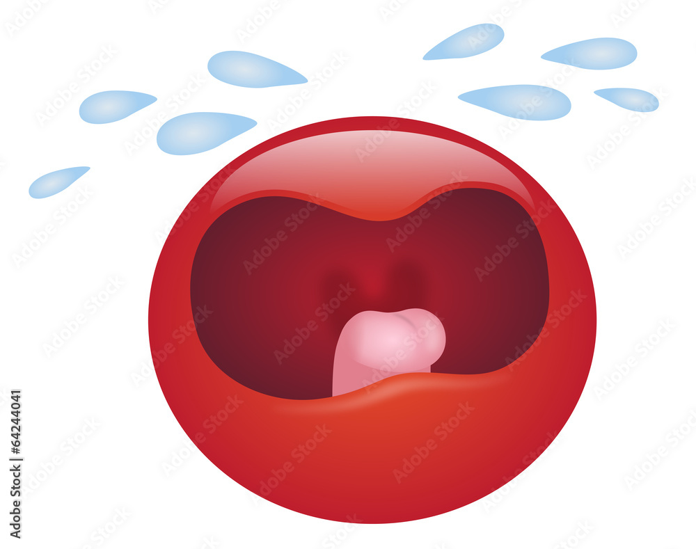 Heulender Smiley, der ganz rot vor Wut ist – Vektor/freigestellt Stock ...