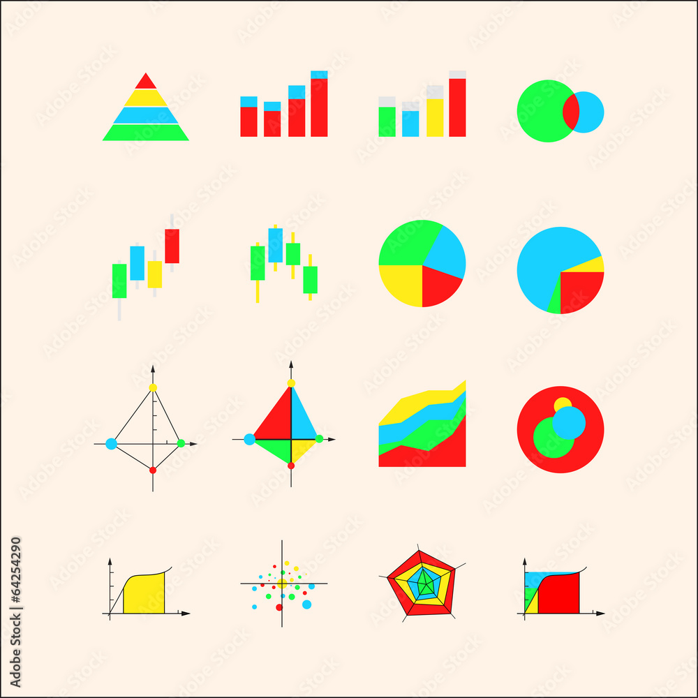Icons for graphs and charts Stock Vector | Adobe Stock