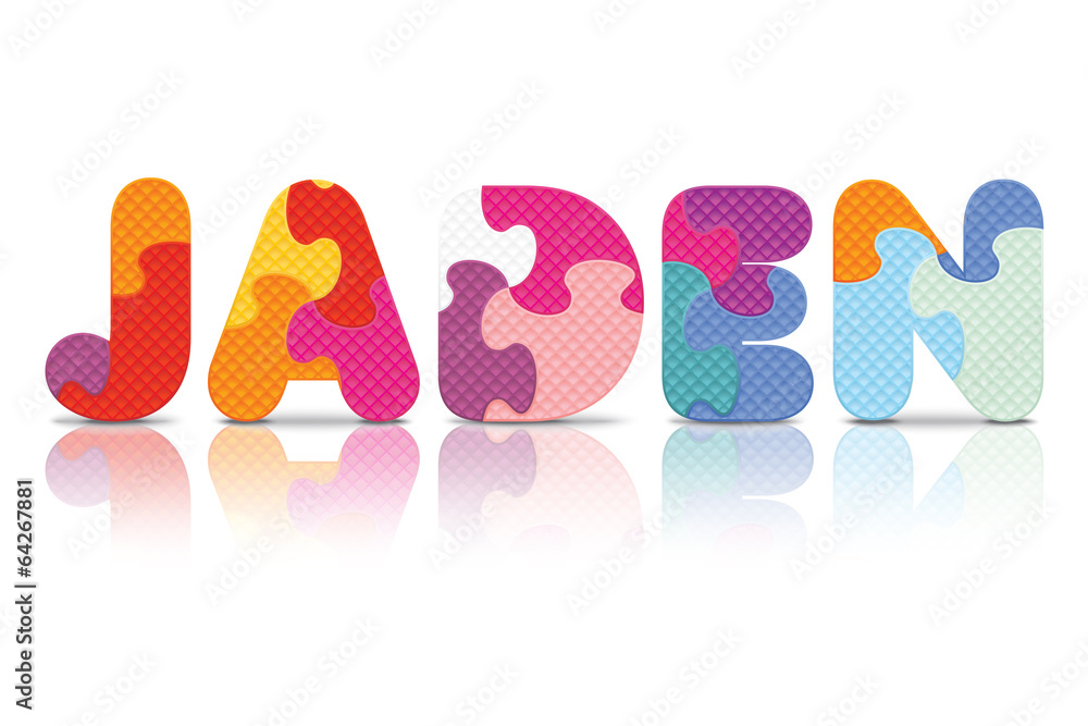 Vector JADEN written with alphabet puzzle Stock Vector | Adobe Stock