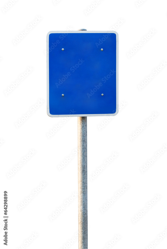 Blank Blue Road Sign Stock Photo | Adobe Stock