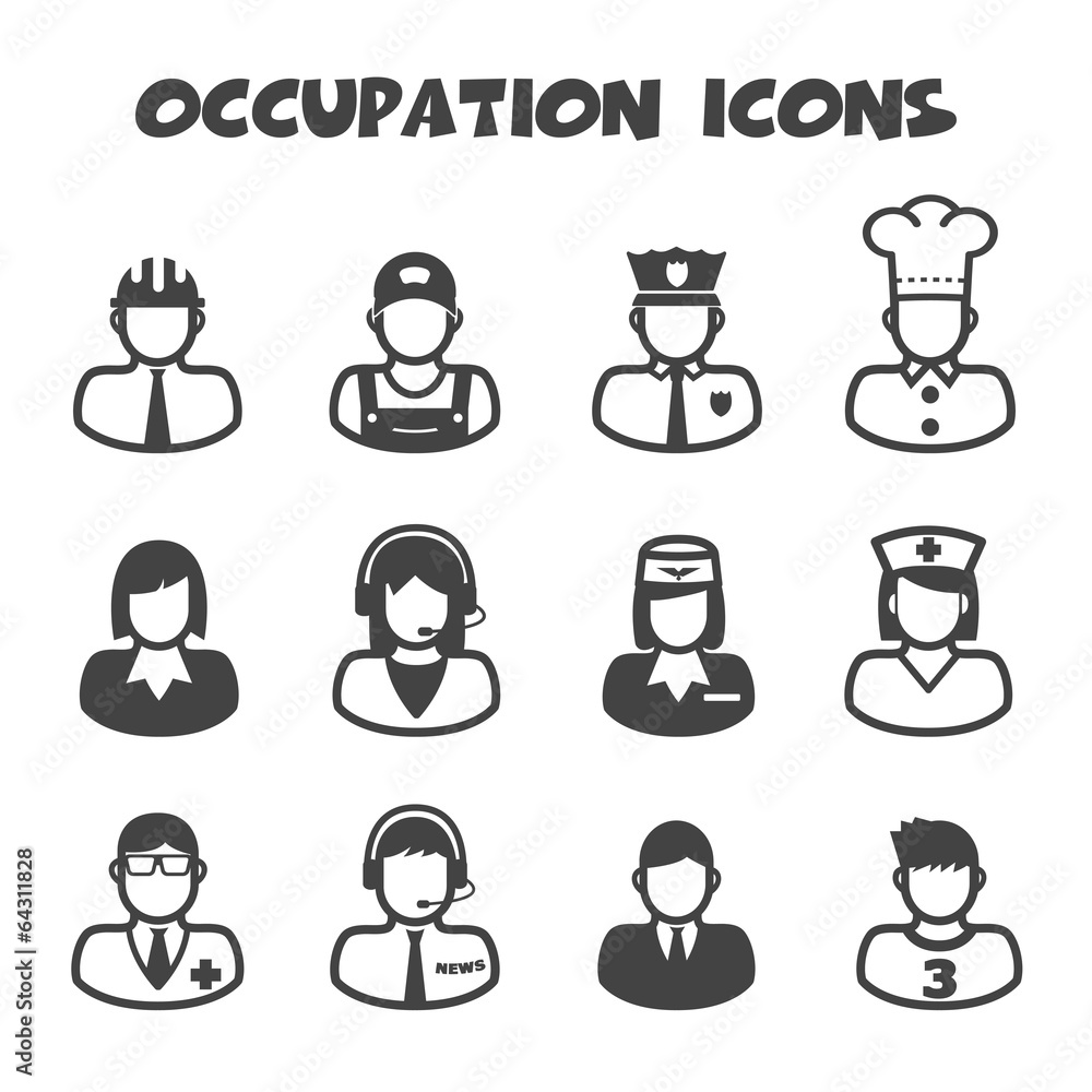 occupation icons Stock Vector | Adobe Stock