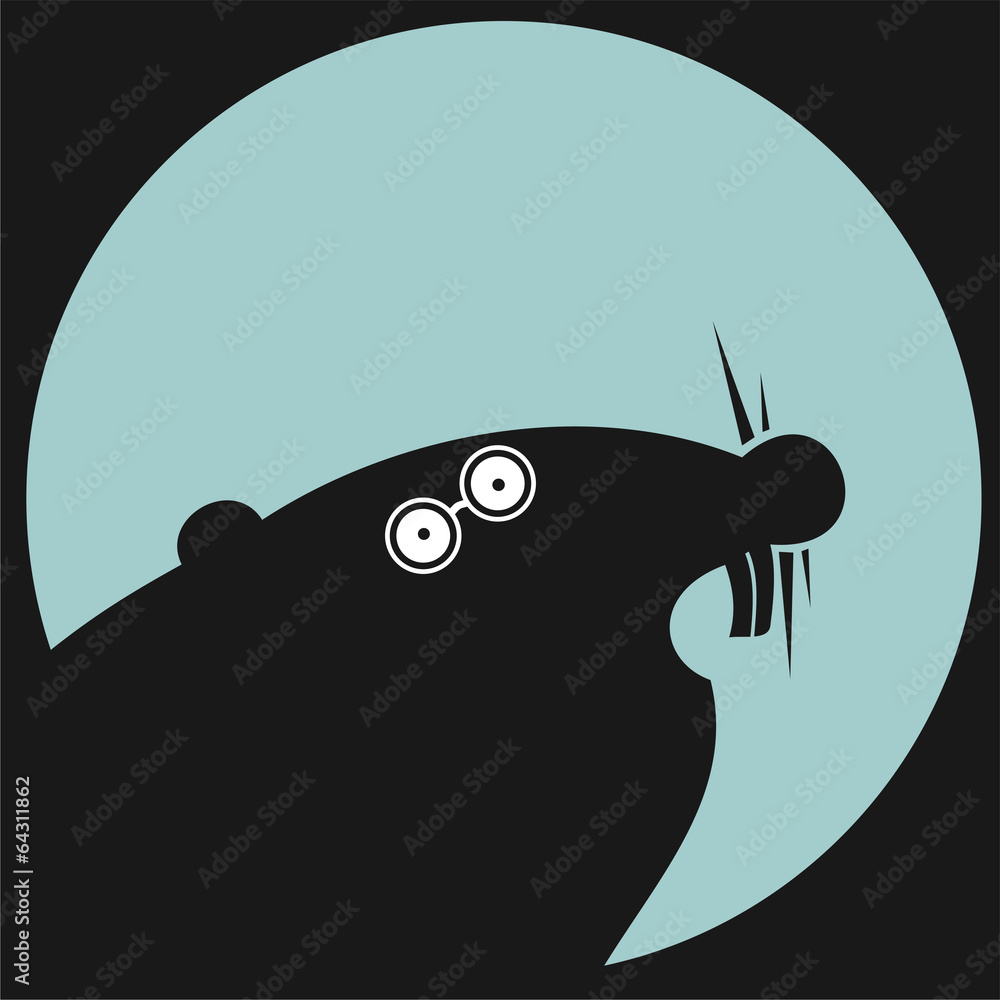 Silueta de topo. Animal terrestre. Ilustración vectorial Stock Vector ...