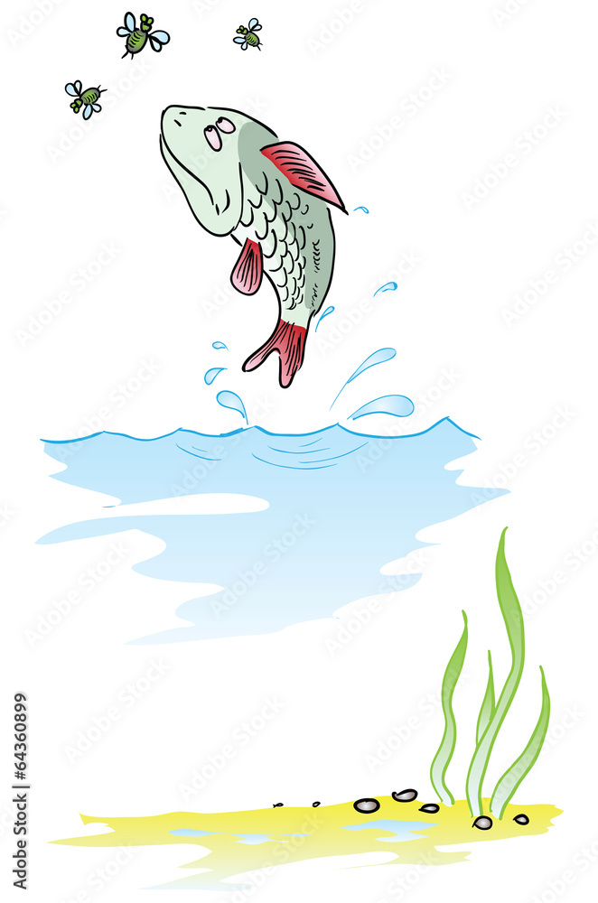 Fish Jumping Out Of Water Cartoon