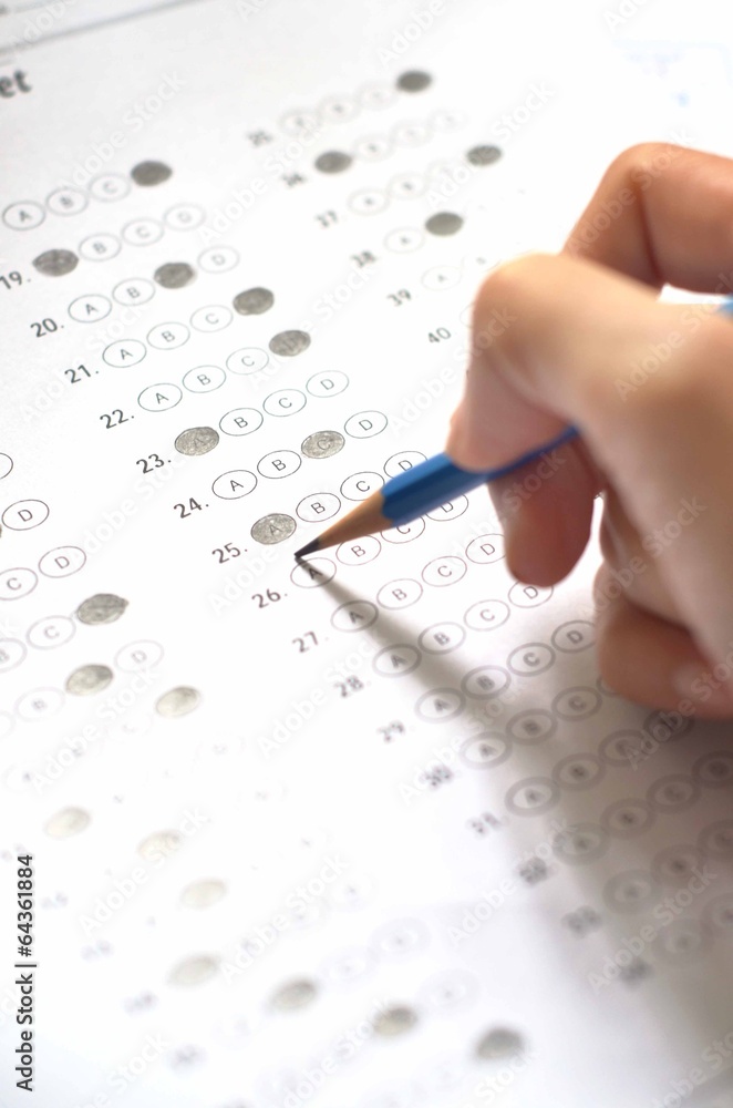 Test score sheet with answers Stock Photo | Adobe Stock