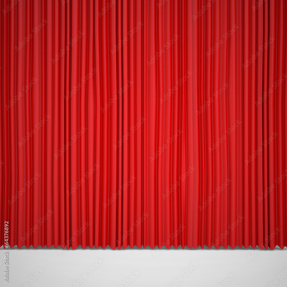 Closed red curtain lit Spotlight Stock Illustration | Adobe Stock