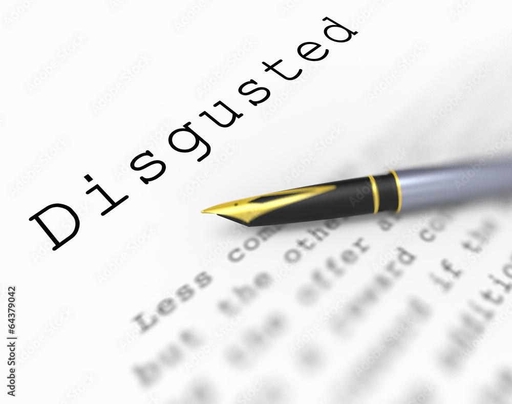 Poster Disgusted Word Shows Appalled Sickened Or Outraged – Wall Art ...