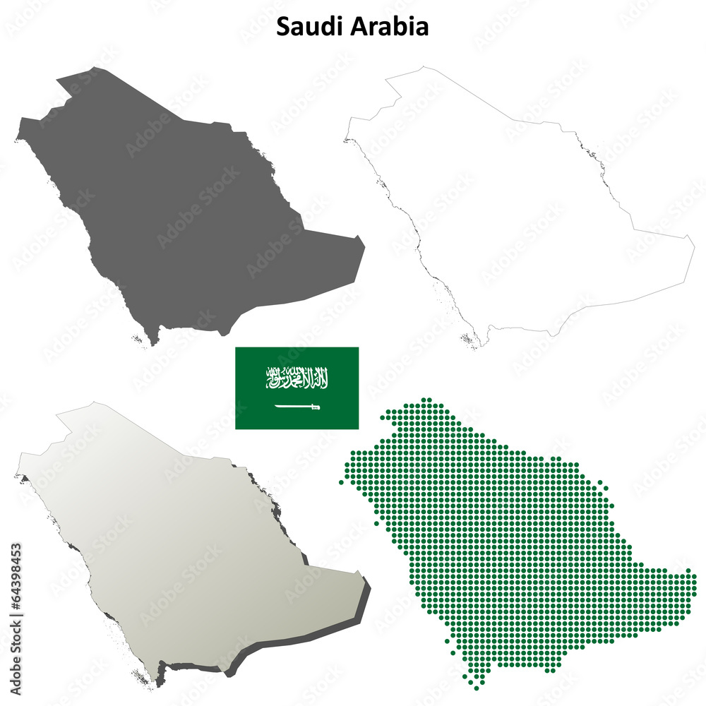Blank detailed outline maps of Saudi Arabia Stock Vector | Adobe Stock
