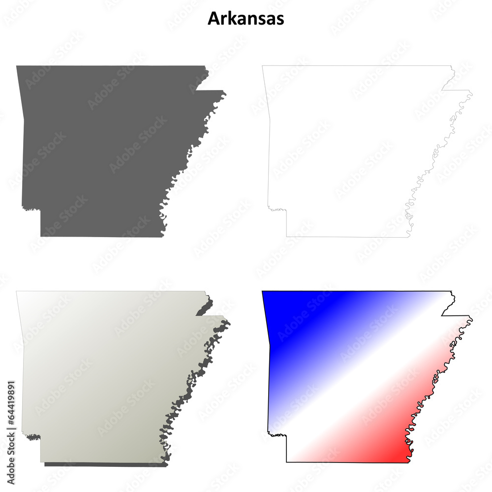 Arkansas outline map set Stock Vector | Adobe Stock