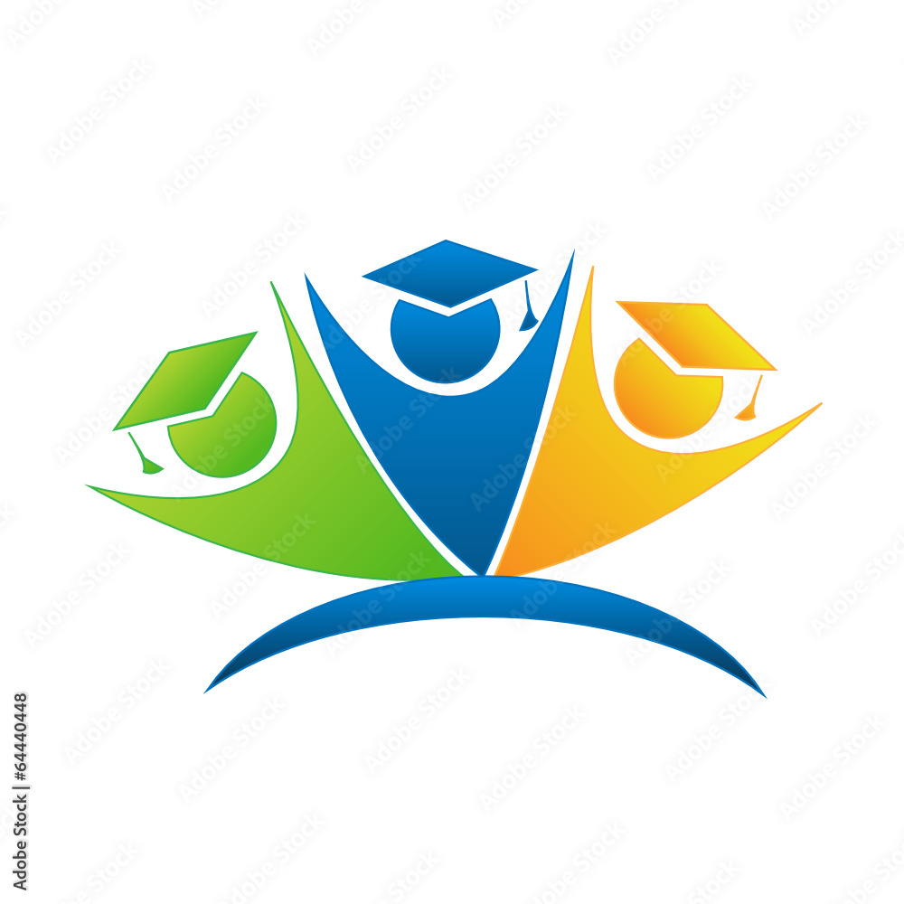 Teamwork graduates logo vector Stock Vector | Adobe Stock