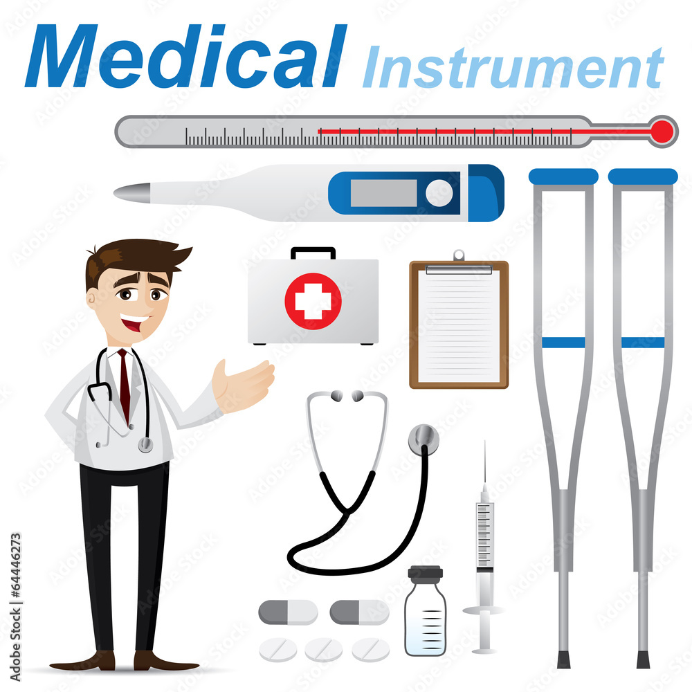 cartoon doctor with medical instrument Stock Vector | Adobe Stock