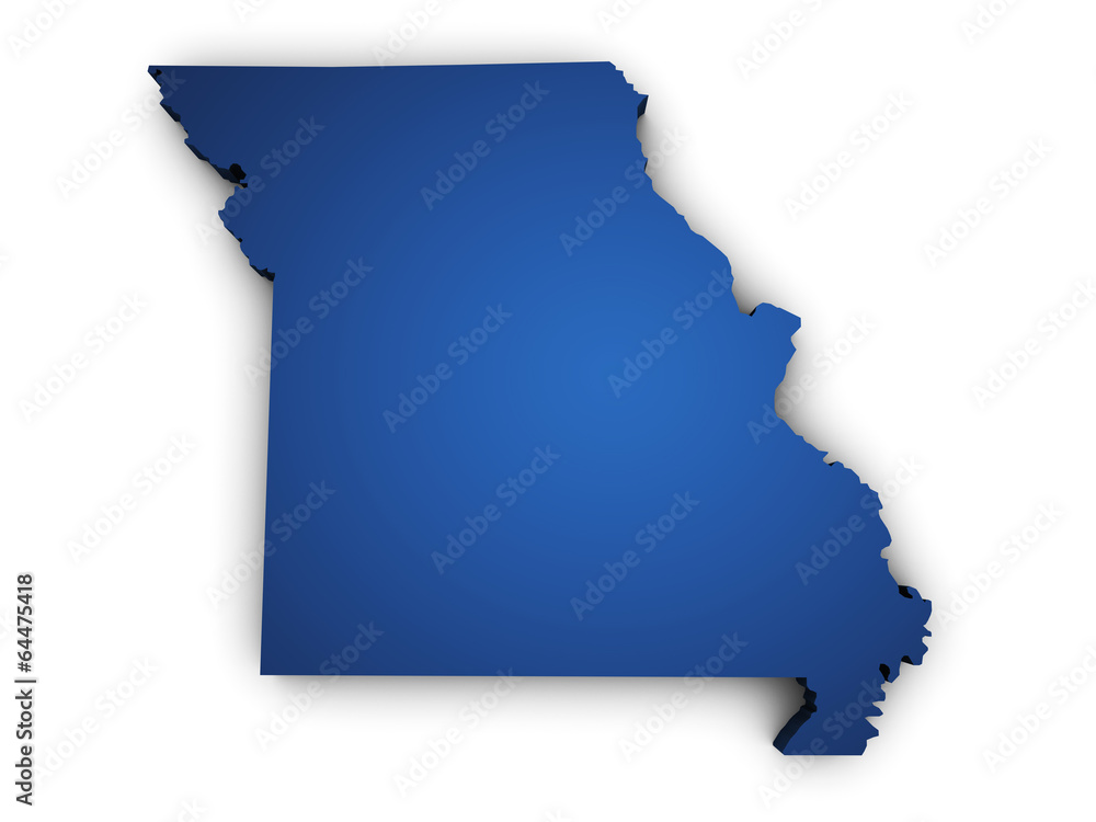 Map Of Missouri 3d Shape Stock Illustration | Adobe Stock