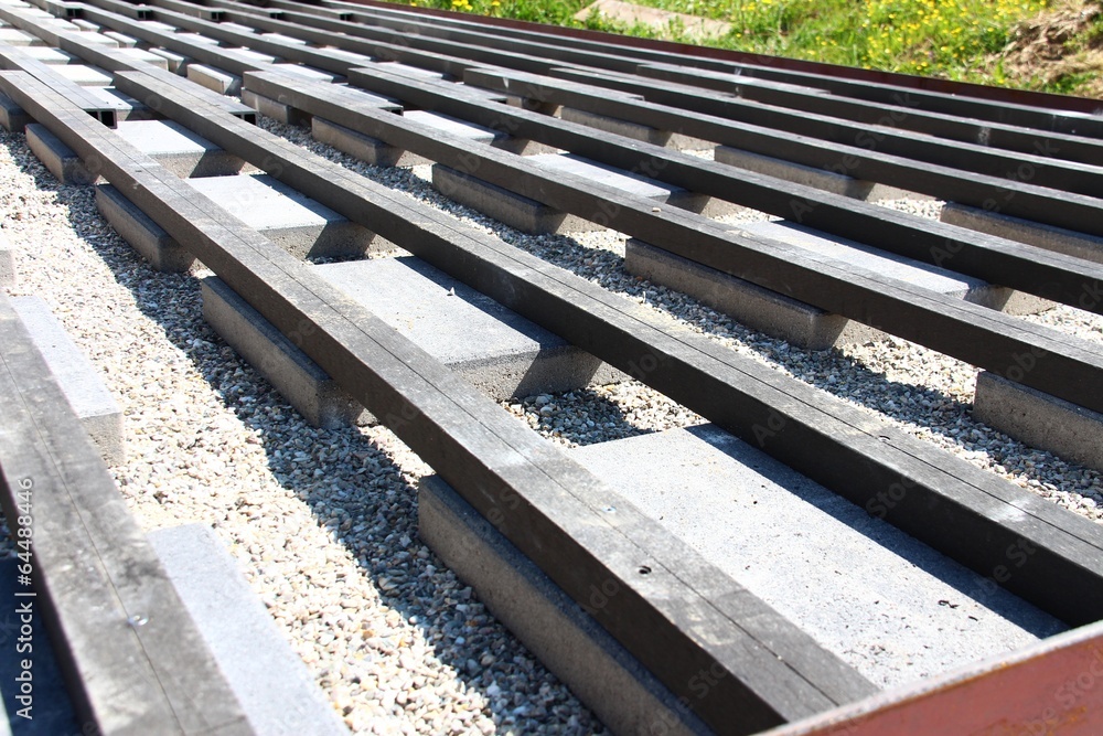 hausbau terrasse unterbau X Stock-Foto | Adobe Stock