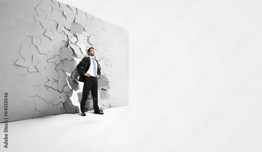 Person Breaking Through Wall