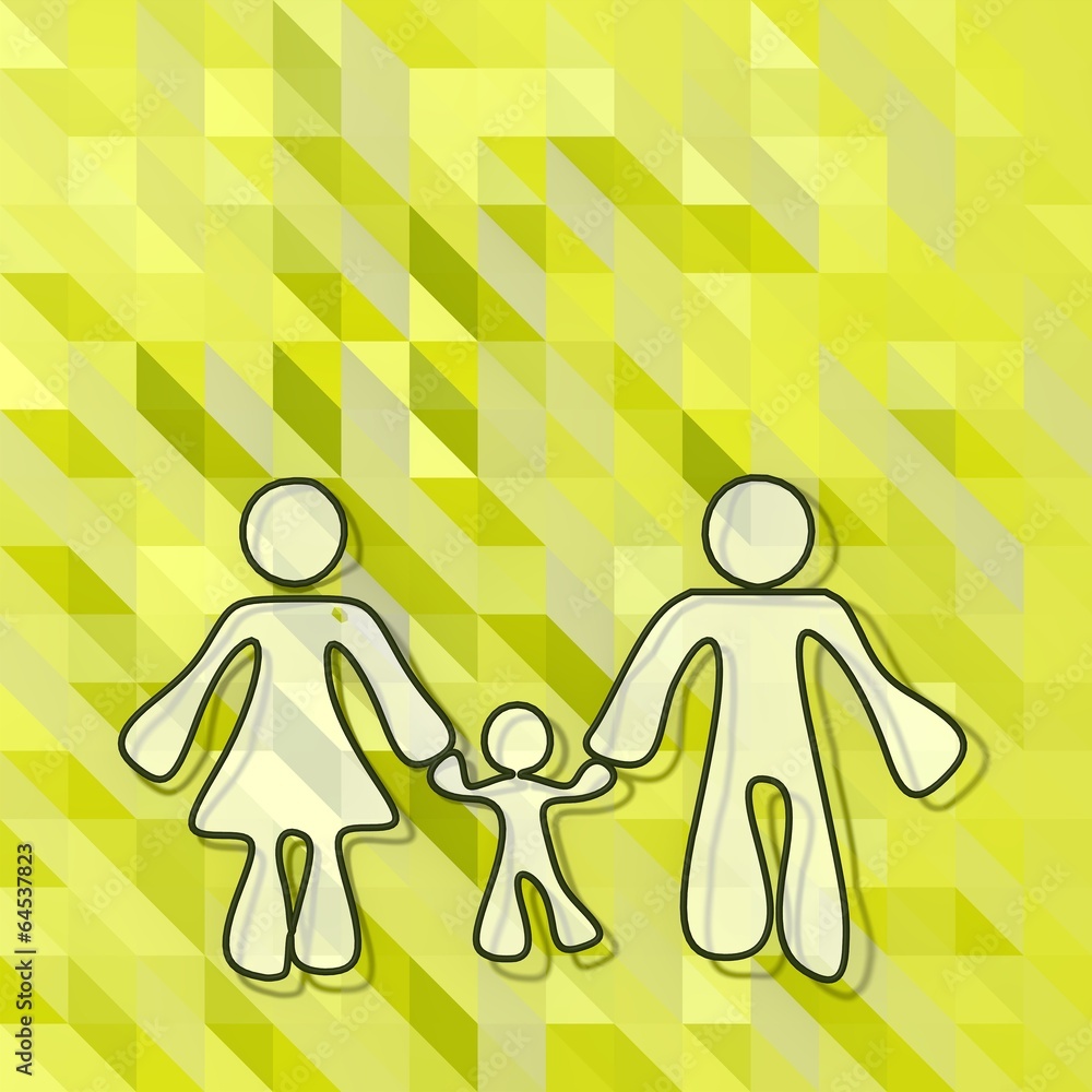 family symbol on green low poly background Stock Illustration | Adobe Stock